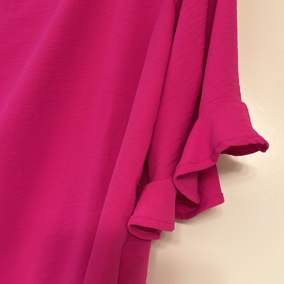 mts | Tops | Create Your Own Happy Hot Pink Ruffle Top | Poshmark
